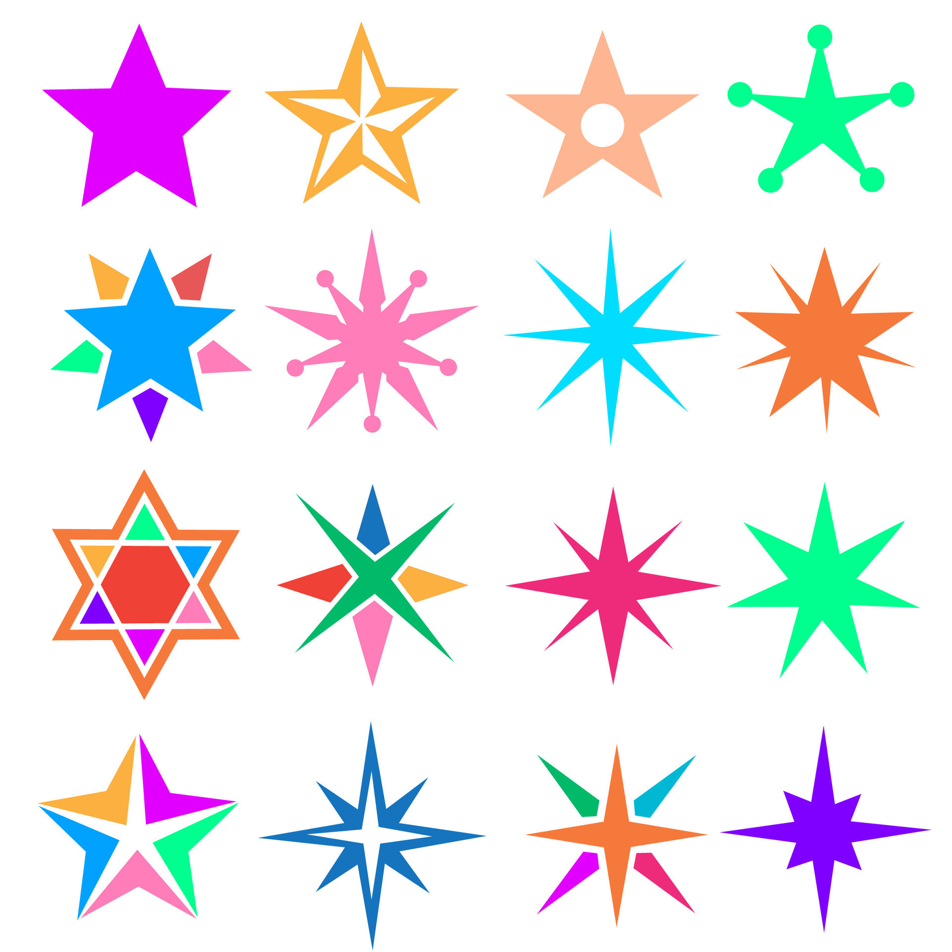 Set abstract stars icons y2k elements vector illustration 40871647 ...