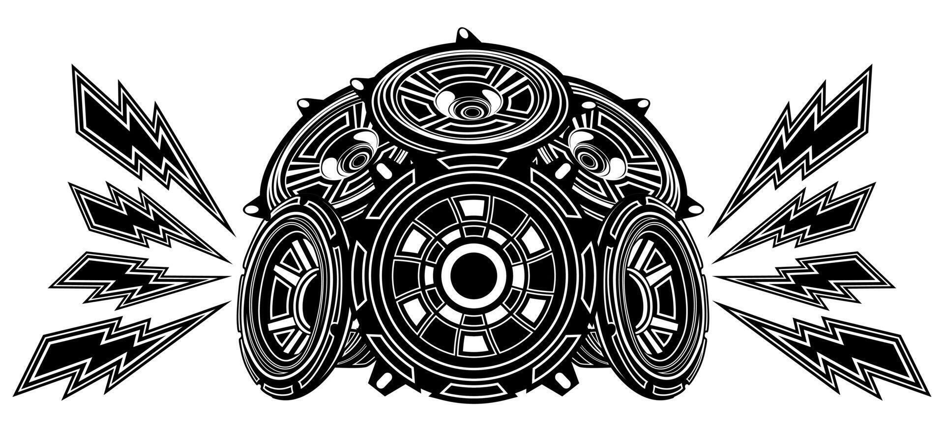 Loud Subwoofer Icon Symbol Car Speaker Vintage Monochrome Design Vector Illustration 40871939