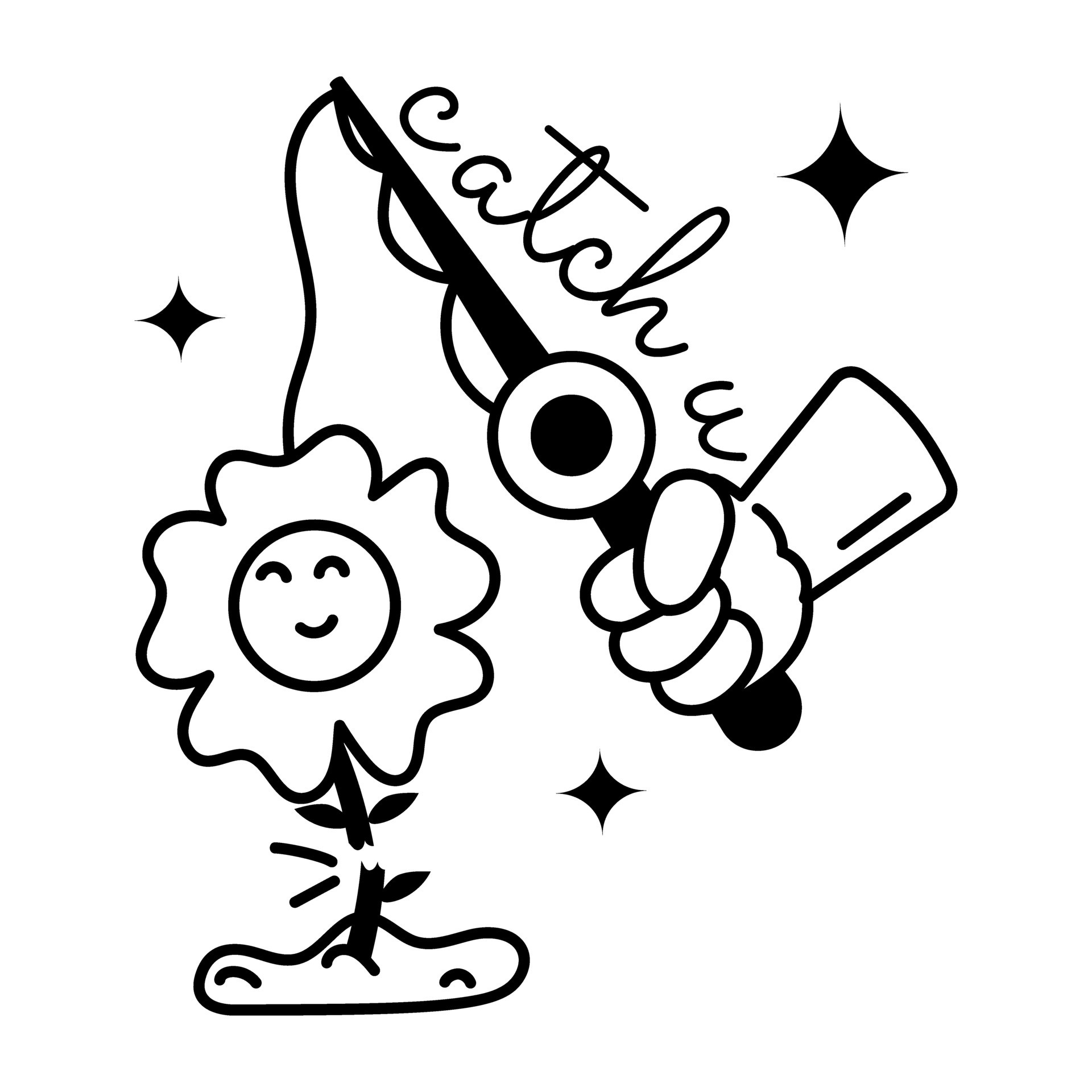 Trendy Plucking Flower 40874204 Vector Art At Vecteezy