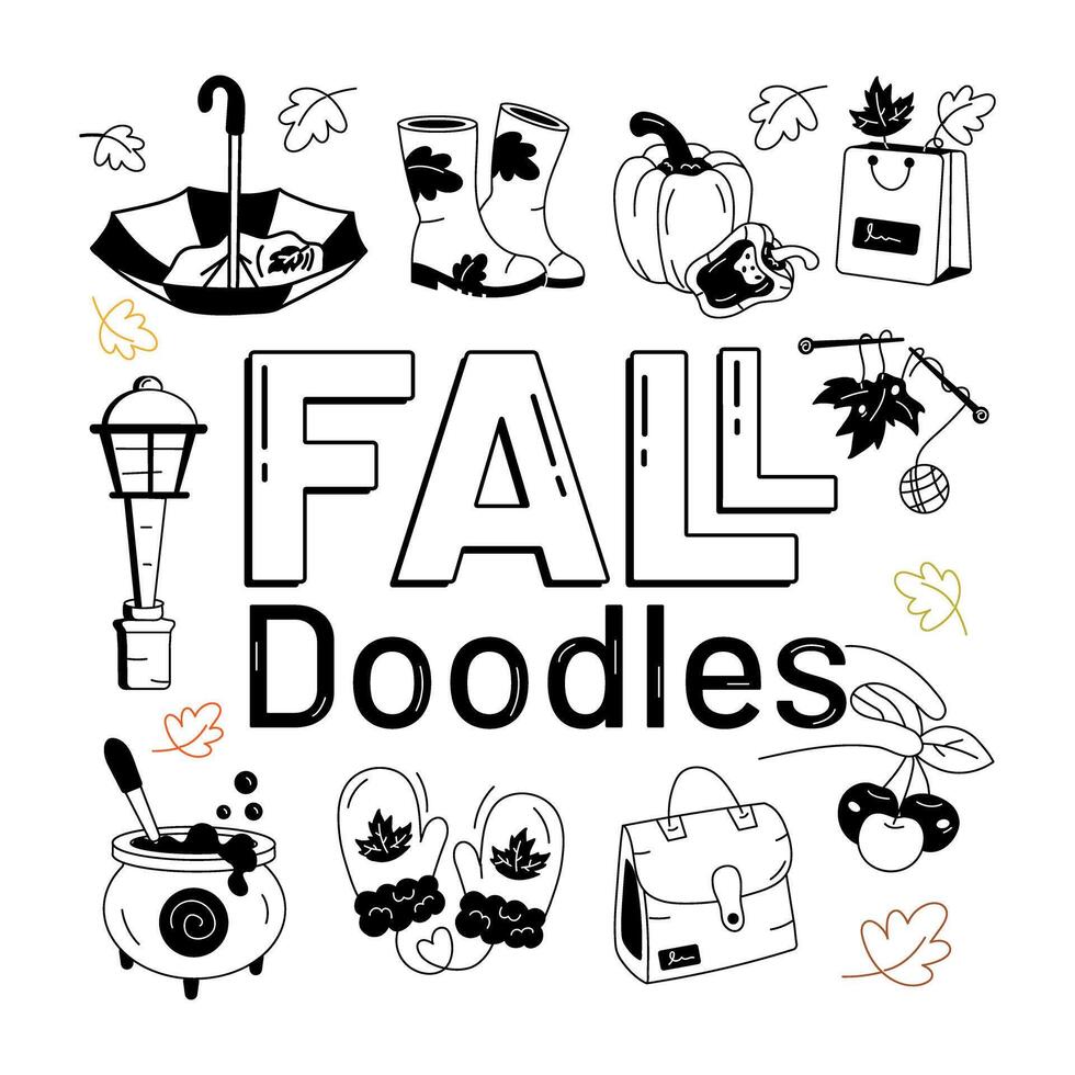 Trendy Fall Doodle 40874843 Vector Art at Vecteezy