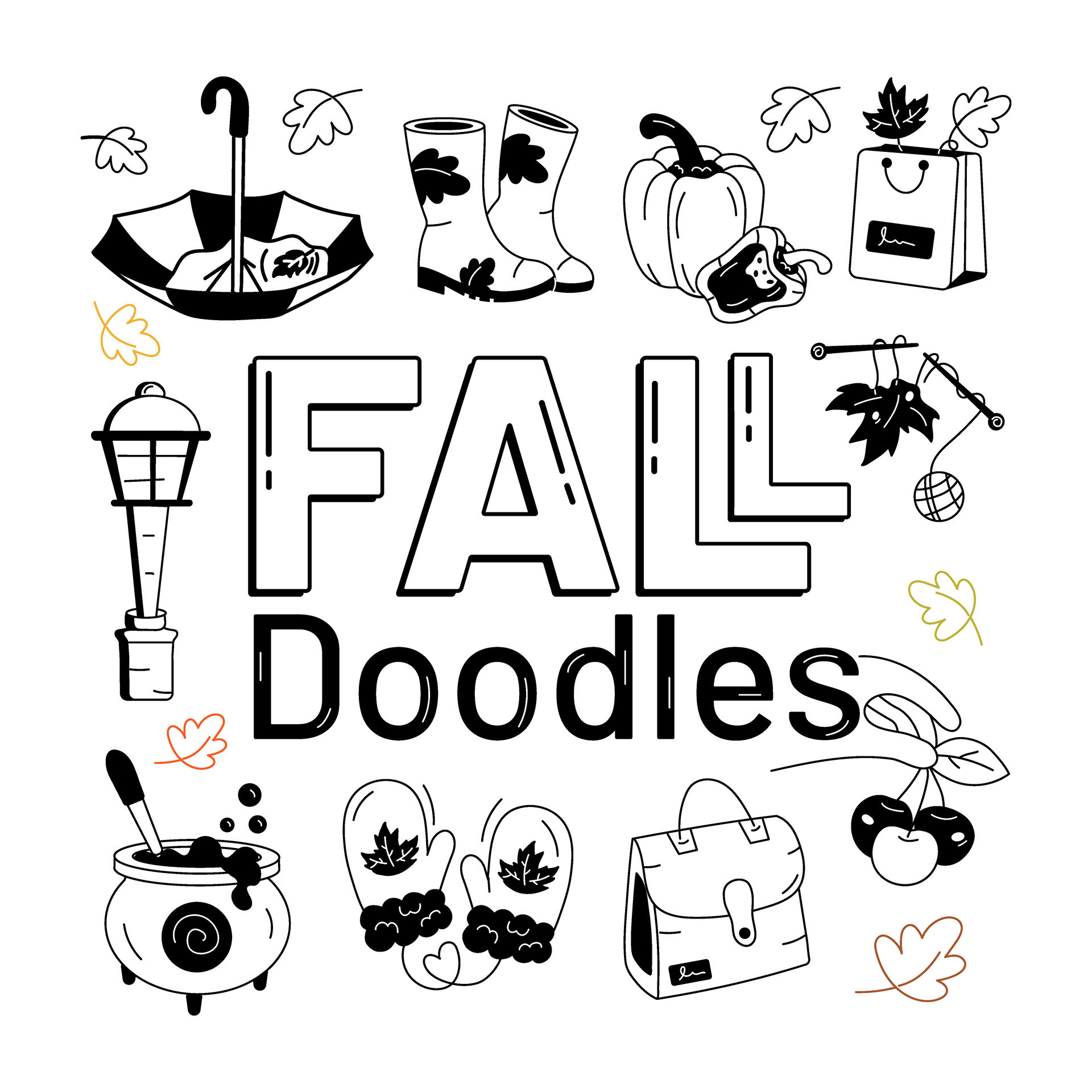 Trendy Fall Doodle 40874843 Vector Art at Vecteezy