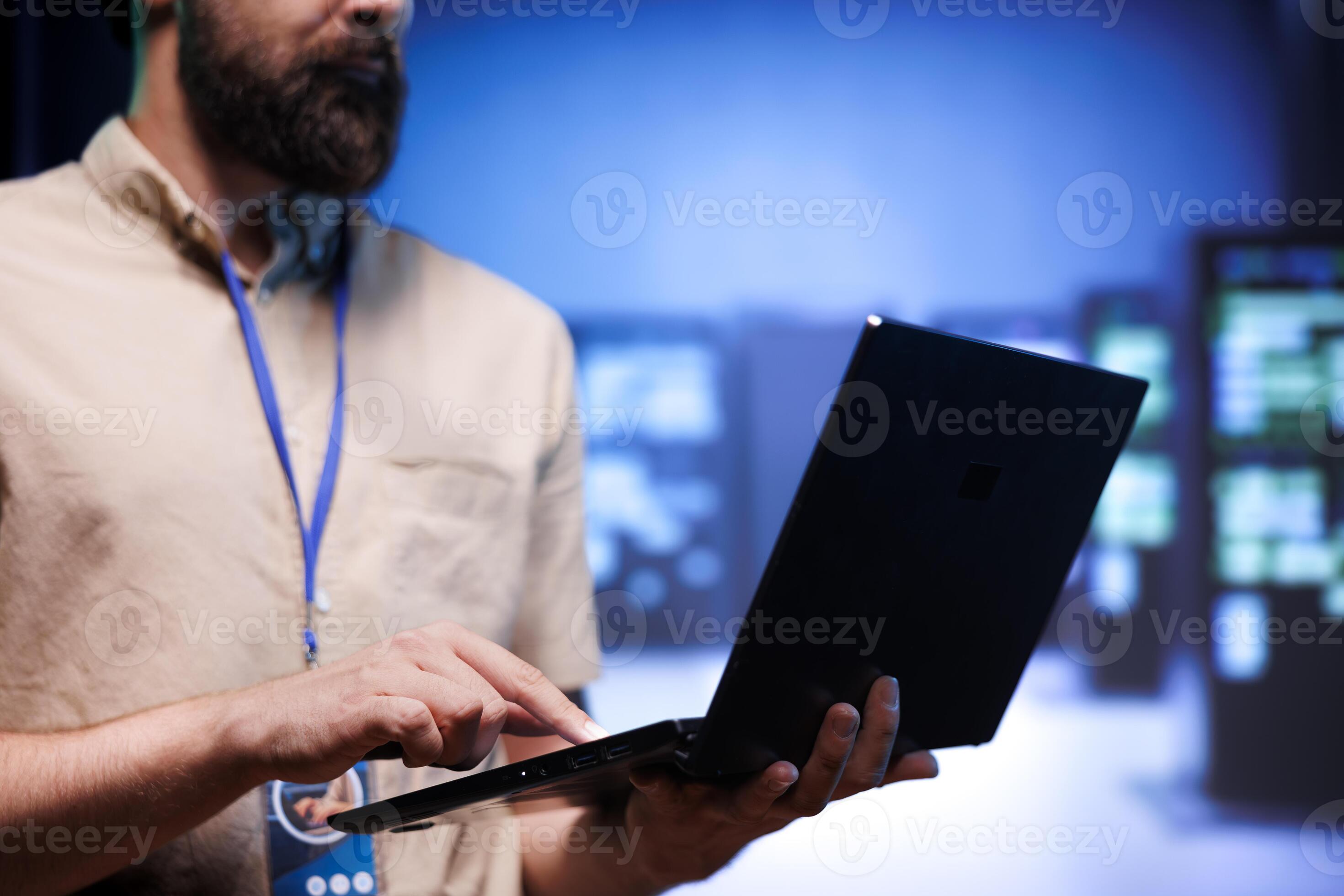 Technical Support Worker Ensuring Data Center Servers Are Properly Equipped To Provide