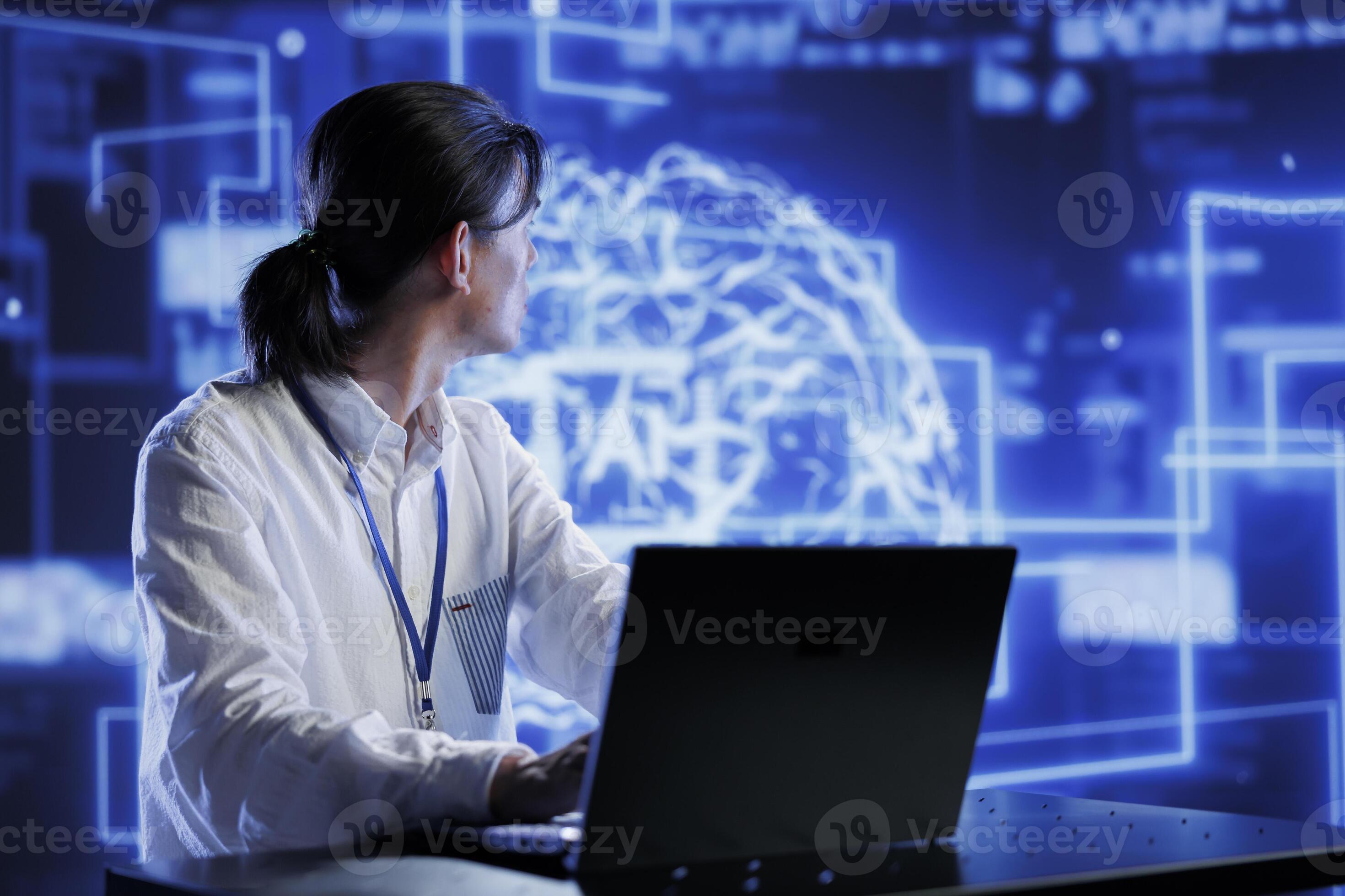 Qualified Developer In Data Center Using Artificial Intelligence Computing Simulating Human