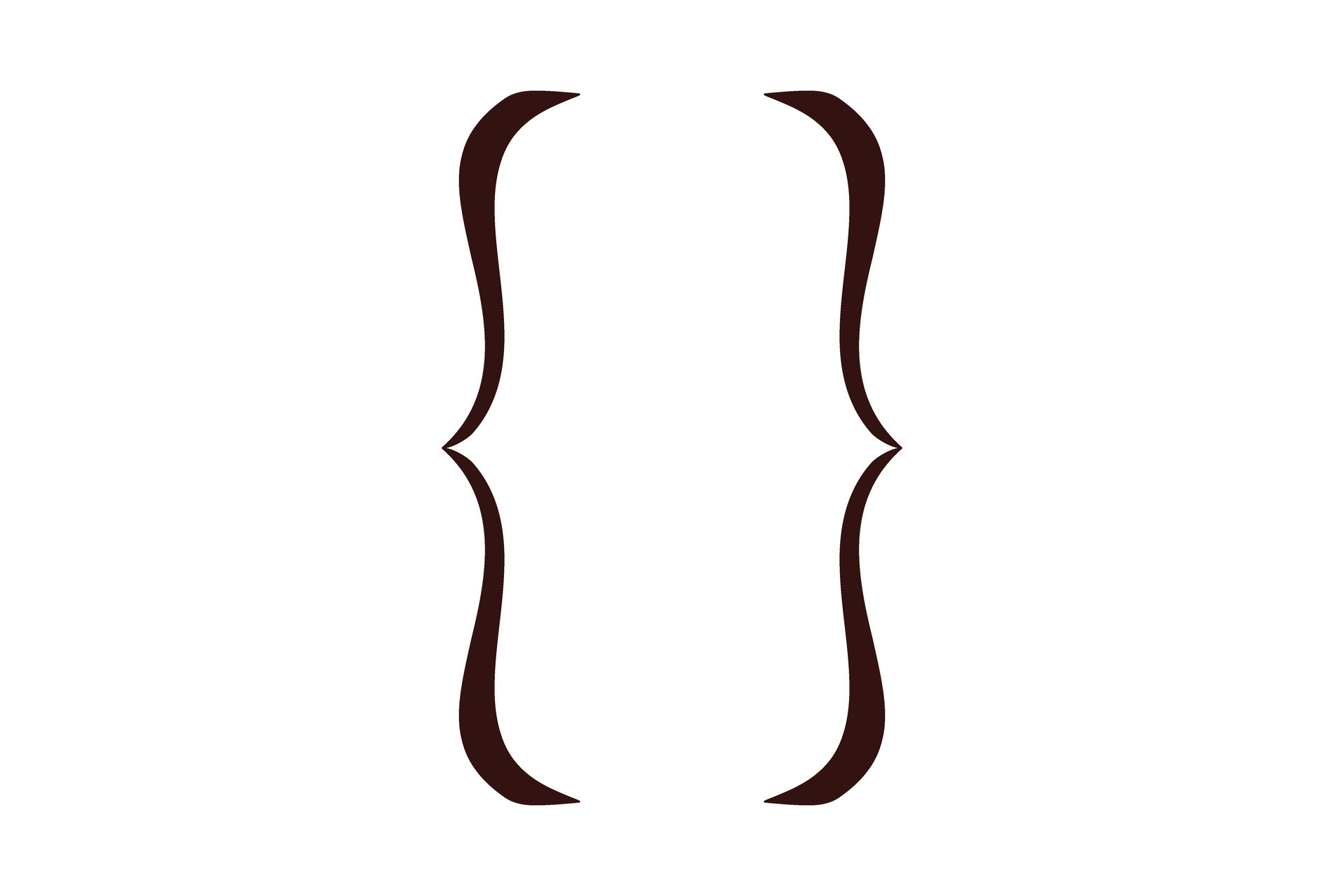 Bracket parenthesis vector. Linear shape icon for text. Typographic ...