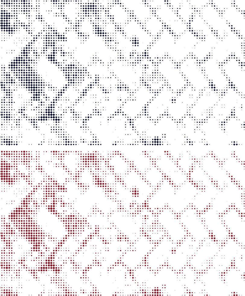 Red Black Halftone Pattern Background Vector Illustration Set Halftone Dot Effect With Square