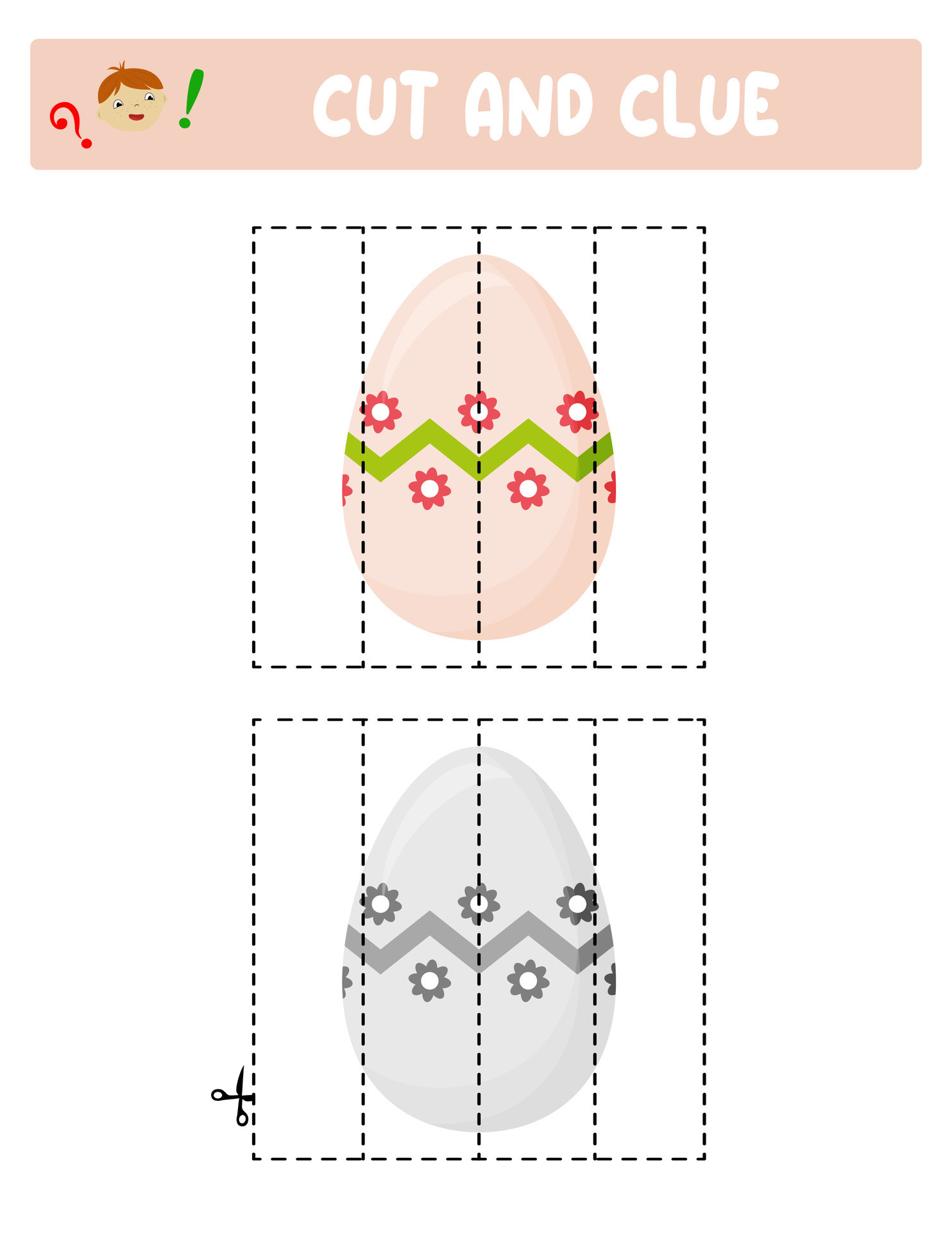 Cut and glue. Easter eggs. Educational game for children 40963554 ...