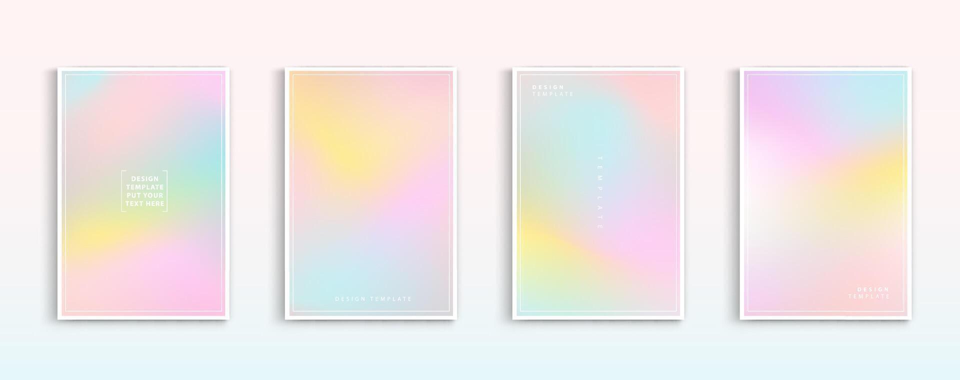 Pastel gradient backgrounds vector set. soft tender yellow, pink, white ...