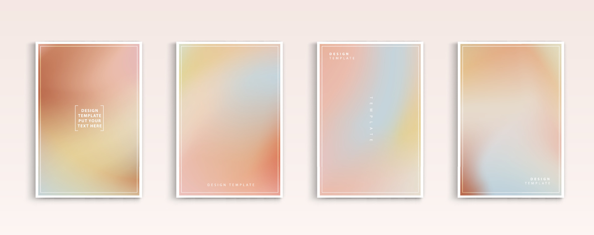 Pastel gradient backgrounds vector set. soft tender yellow, orange ...