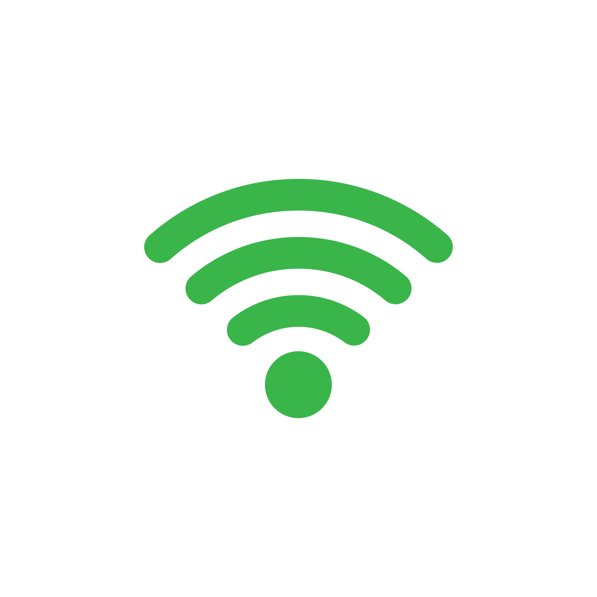green WIFI signal icon vector, wireless internet sign isolated on white background, flat style ...