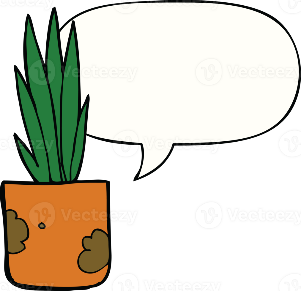 cartoon house plant with speech bubble 40965830 PNG