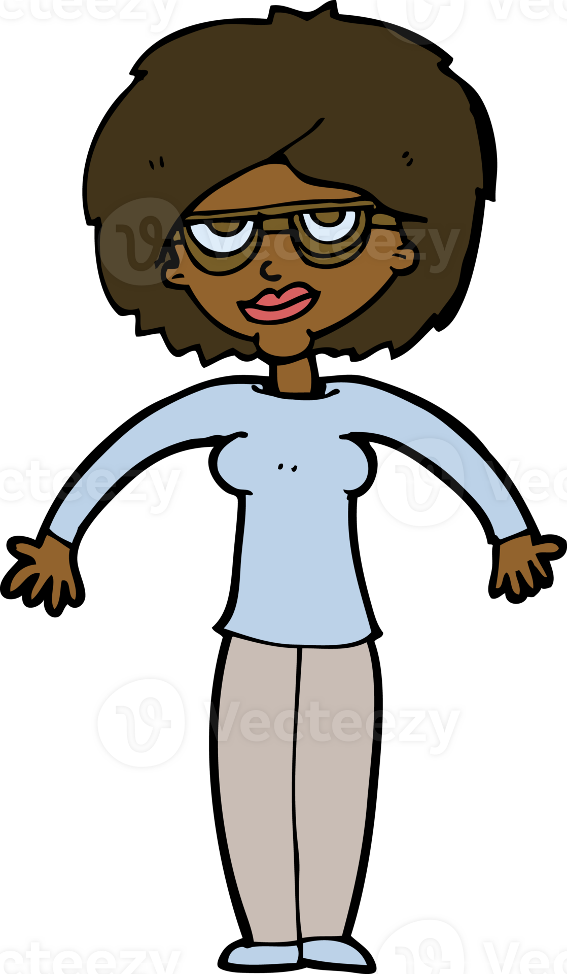 Cartoon Woman Shrugging Shoulders 40966004 Png