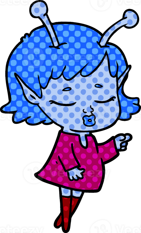 Cute Alien Girl Cartoon 40967174 Png