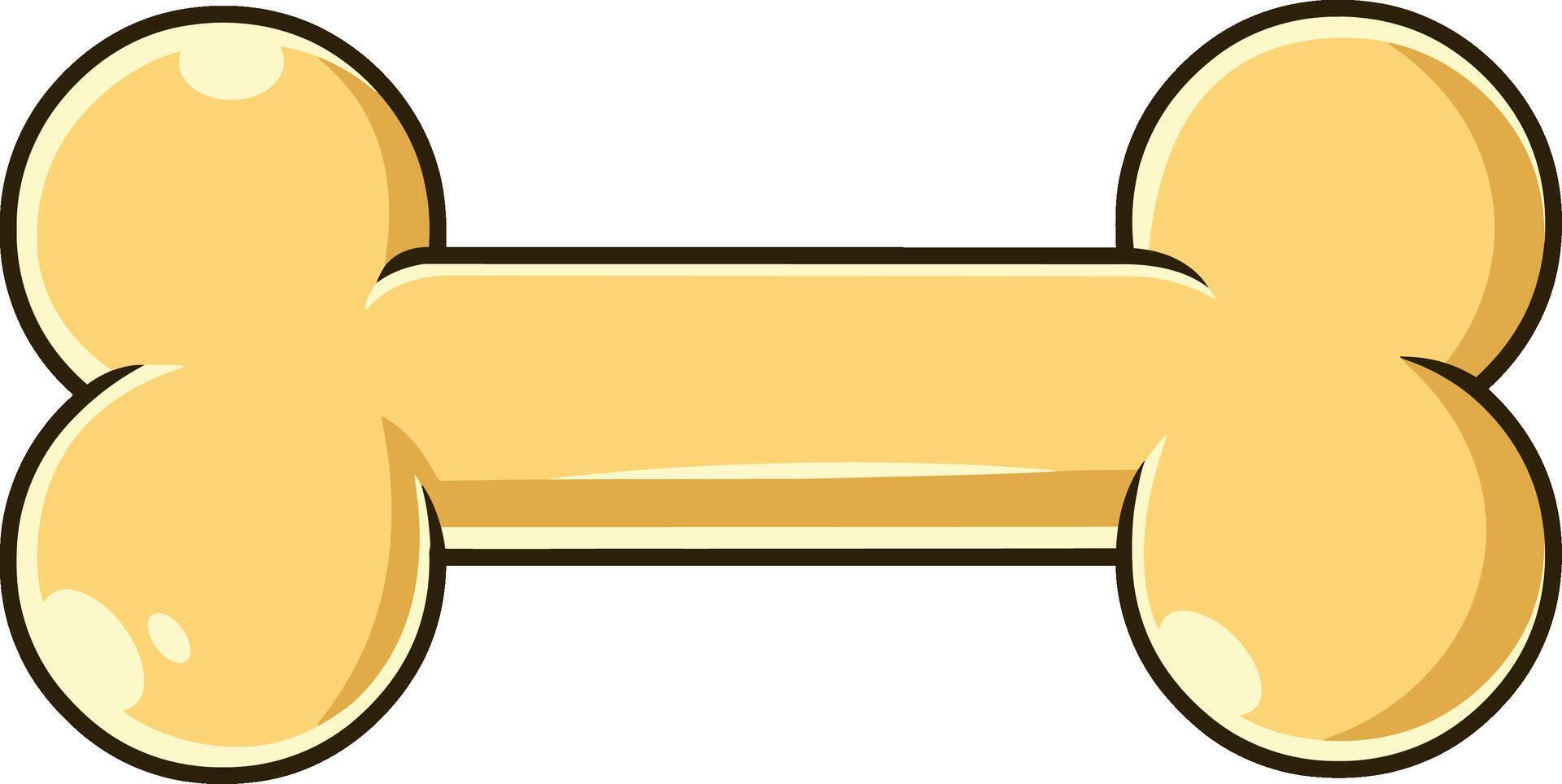 Cartoon Dog Bone. Vector Hand Drawn Illustration Isolated On ...