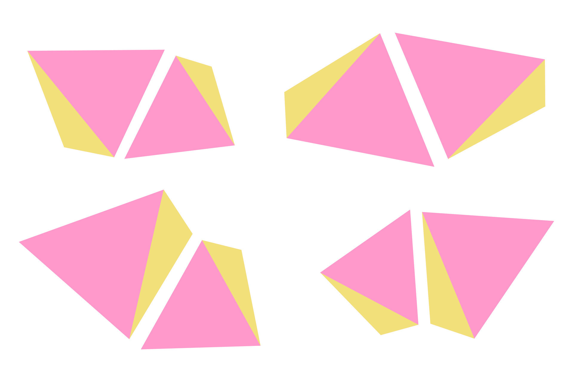 Set Vector Geometric Shape Triangle Three Dimensional White Background