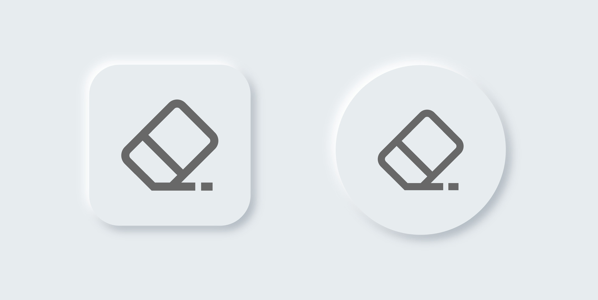 Eraser Line Icon In Neomorphic Design Style Wipe Out Signs Vector