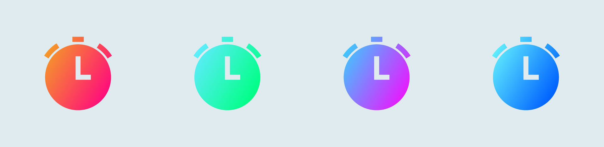Alarm Solid Icon In Gradient Colors Timer Signs Vector Illustration