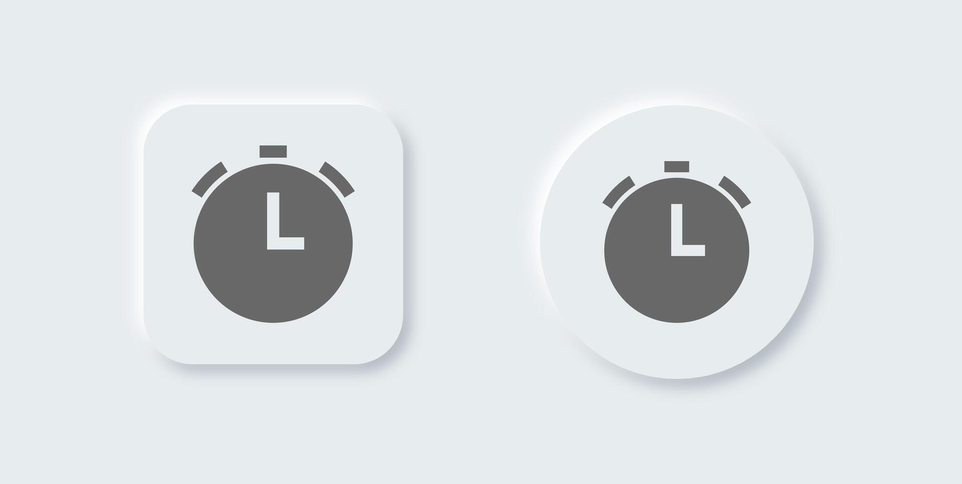 Alarm Solid Icon In Neomorphic Design Style Timer Signs Vector