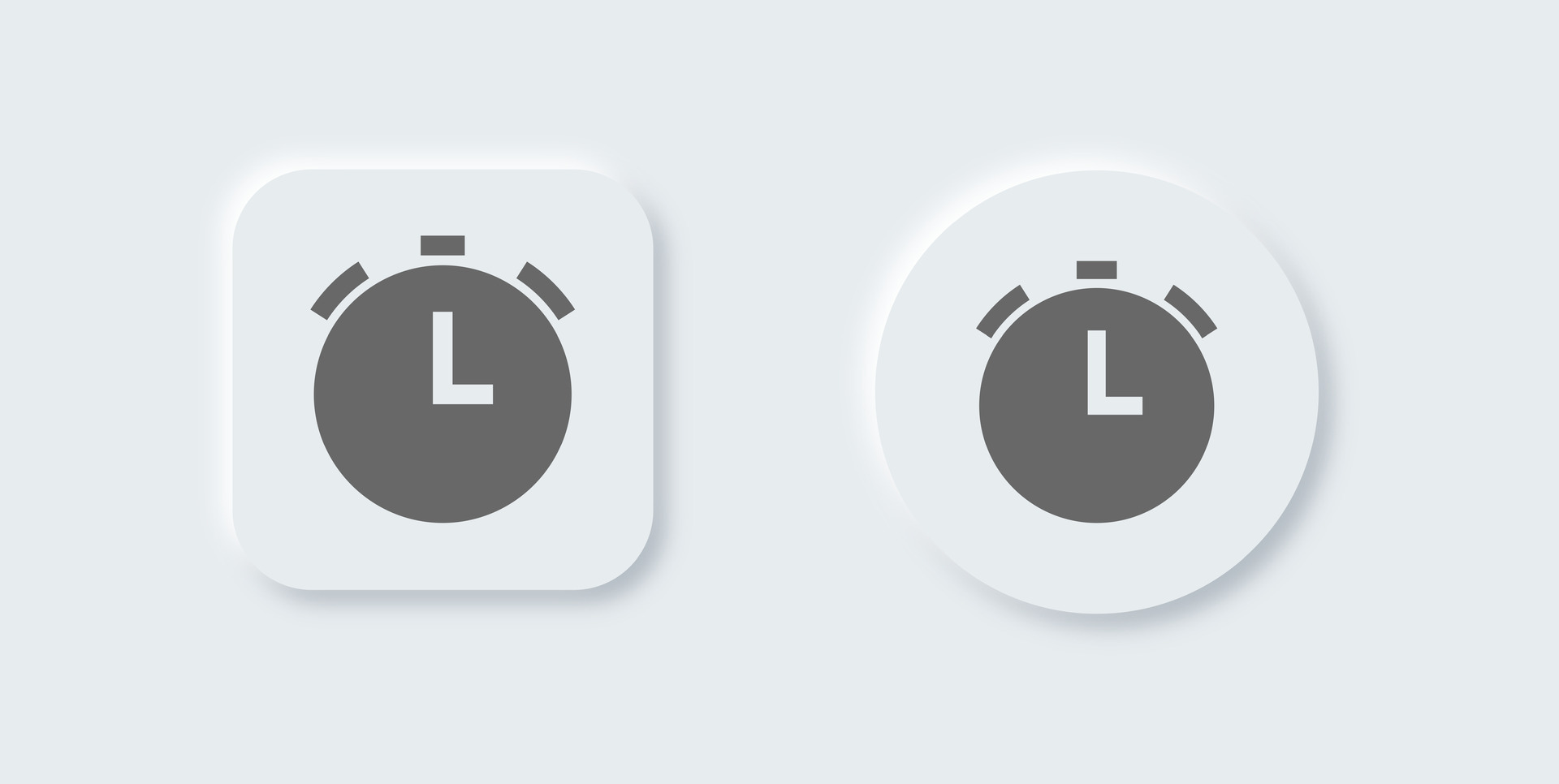 Alarm Solid Icon In Neomorphic Design Style Timer Signs Vector