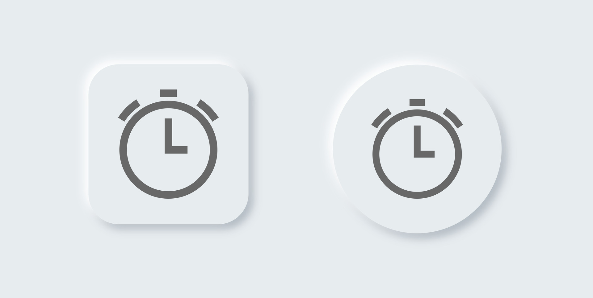 Alarm Line Icon In Neomorphic Design Style Timer Signs Vector