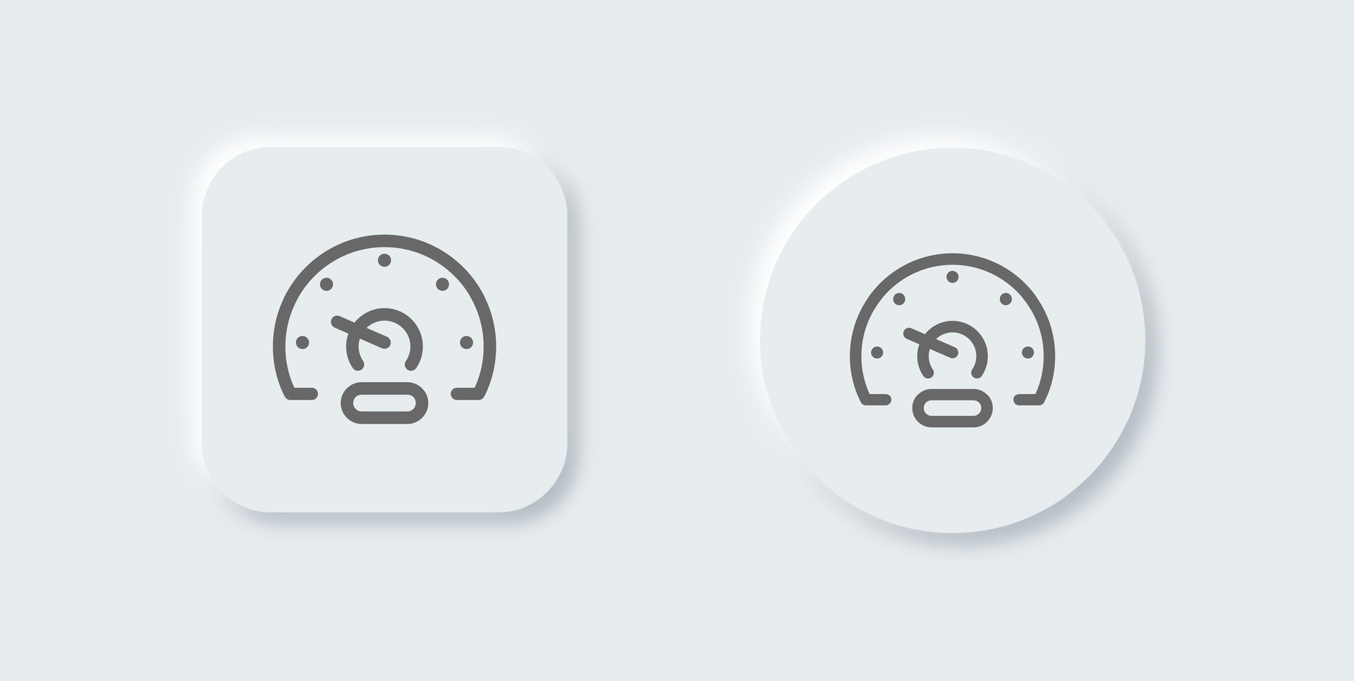 Speedometer Line Icon In Neomorphic Design Style Speed Indicator Signs