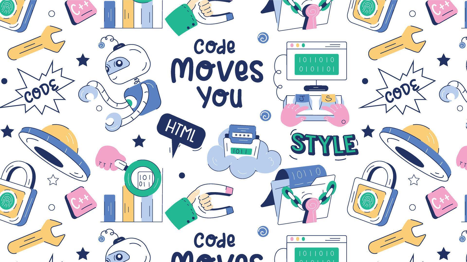 Hand Drawn Vector Showing Concepts Of Programming Services Code Errors And Development Process