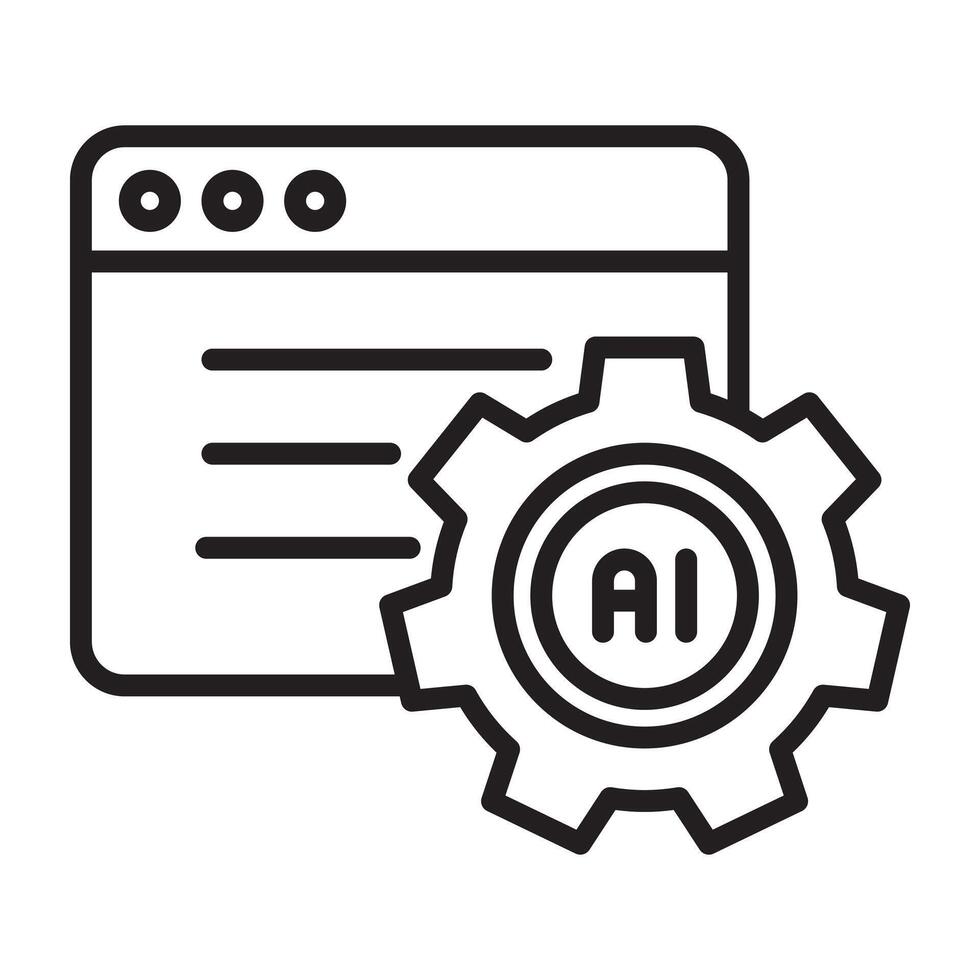 Web browser with ai artificial intelligence icon. 40981147 Vector Art ...