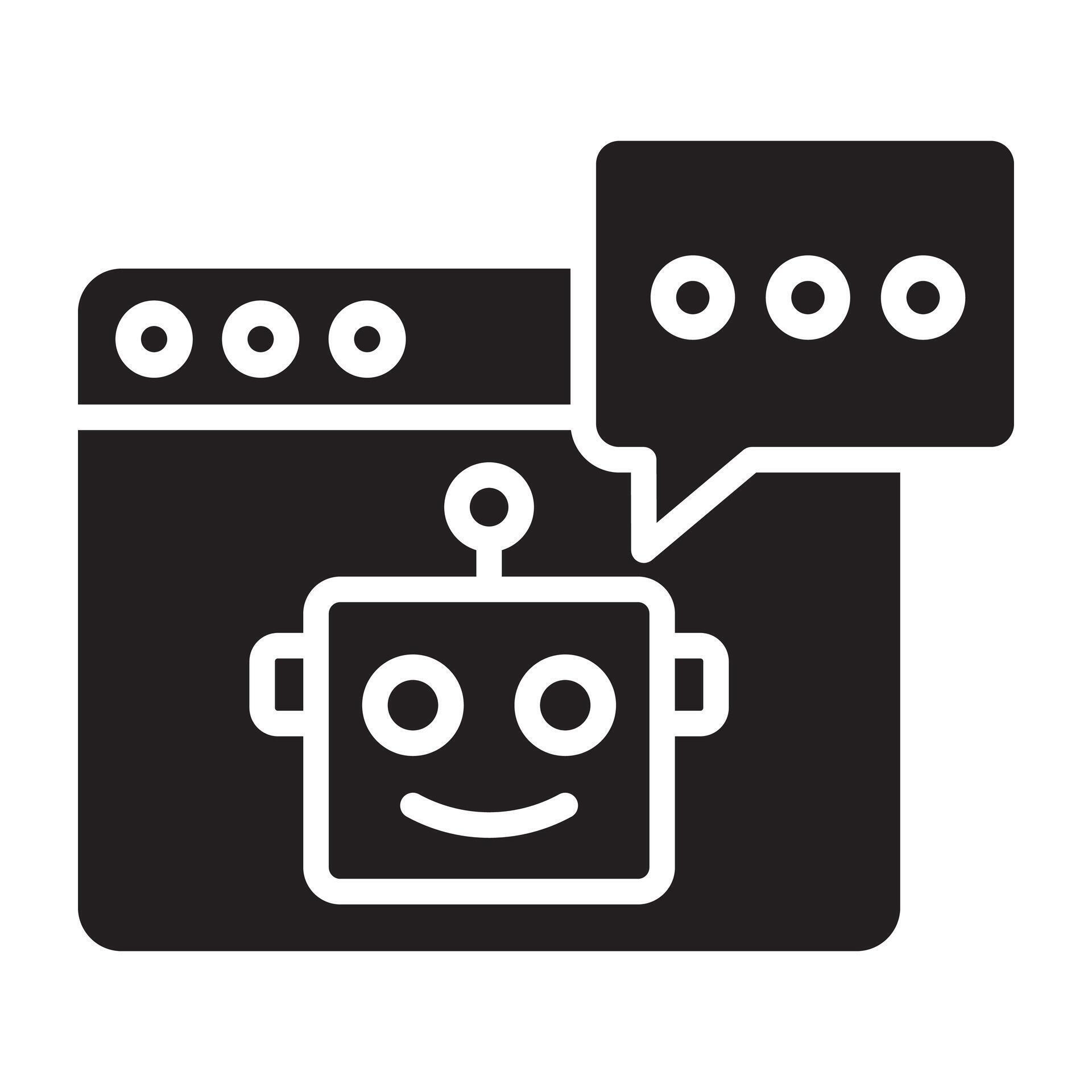 Chat bot on Web browser icon. 40981156 Vector Art at Vecteezy