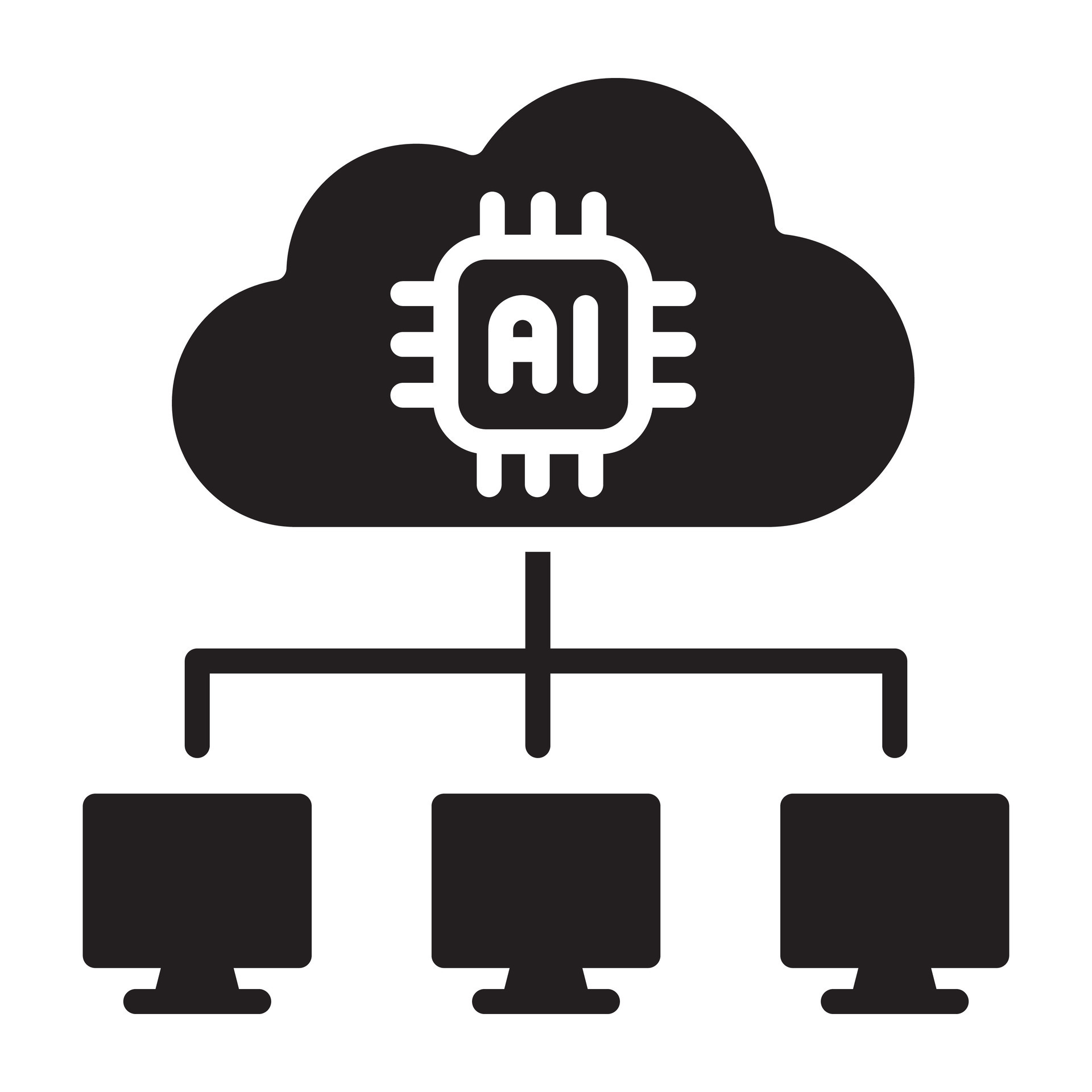 Cloud data ai with computer icon. 40981179 Vector Art at Vecteezy