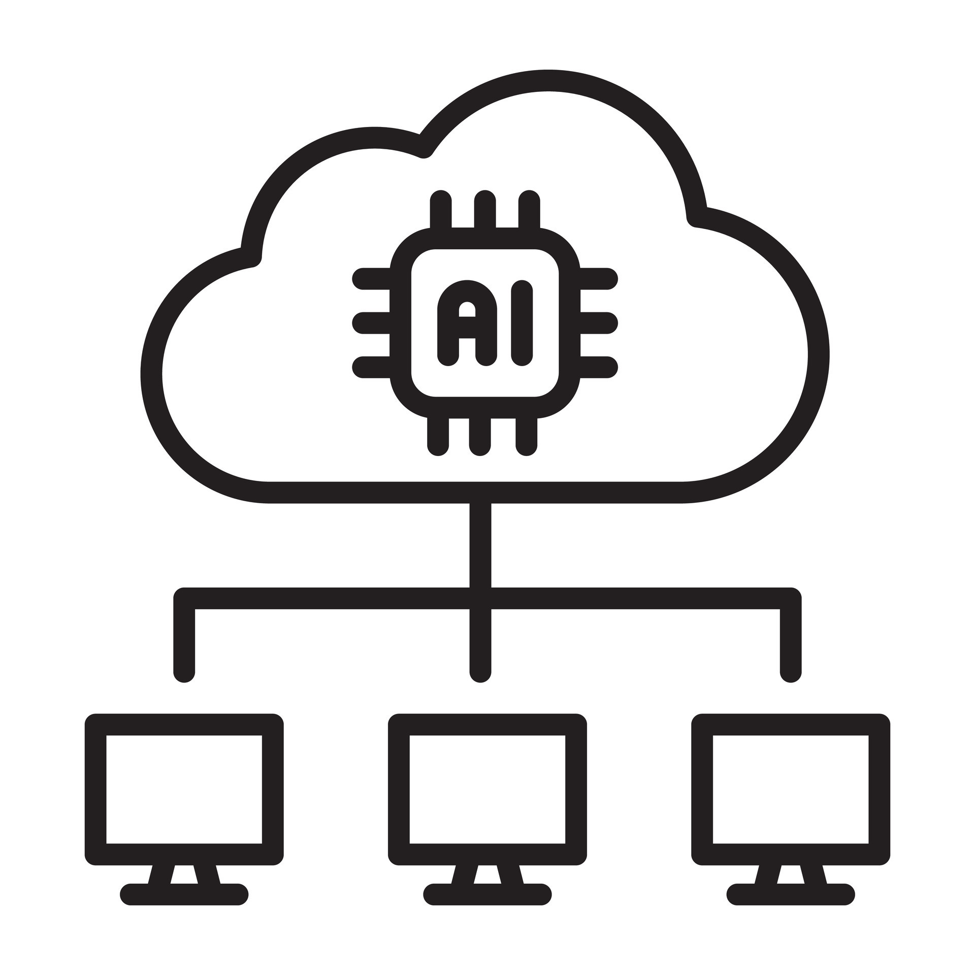 Cloud data ai with computer icon. 40981185 Vector Art at Vecteezy