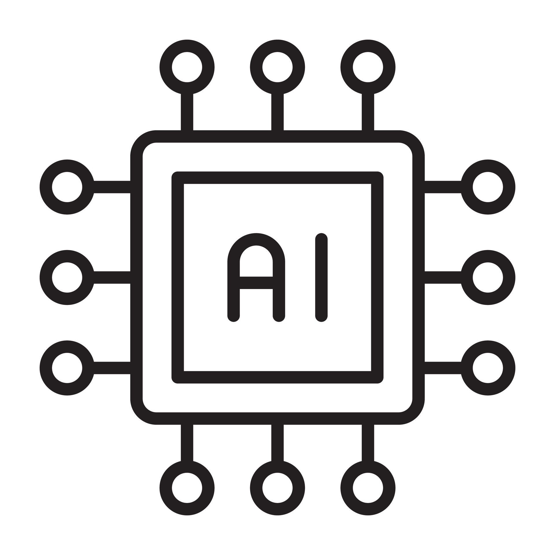 Artificial intelligence ai processor chip icon. 40981200 Vector Art at ...