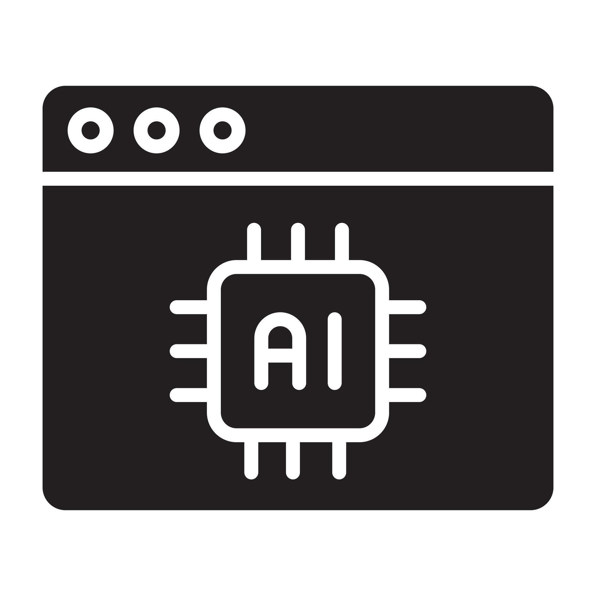 Web browser with ai artificial intelligence icon. 40981203 Vector Art ...
