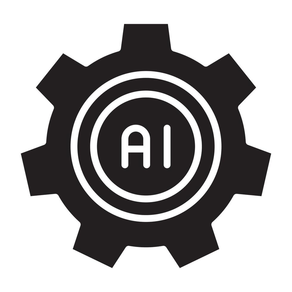 Gear with ai artificial intelligence icon. 40981220 Vector Art at Vecteezy