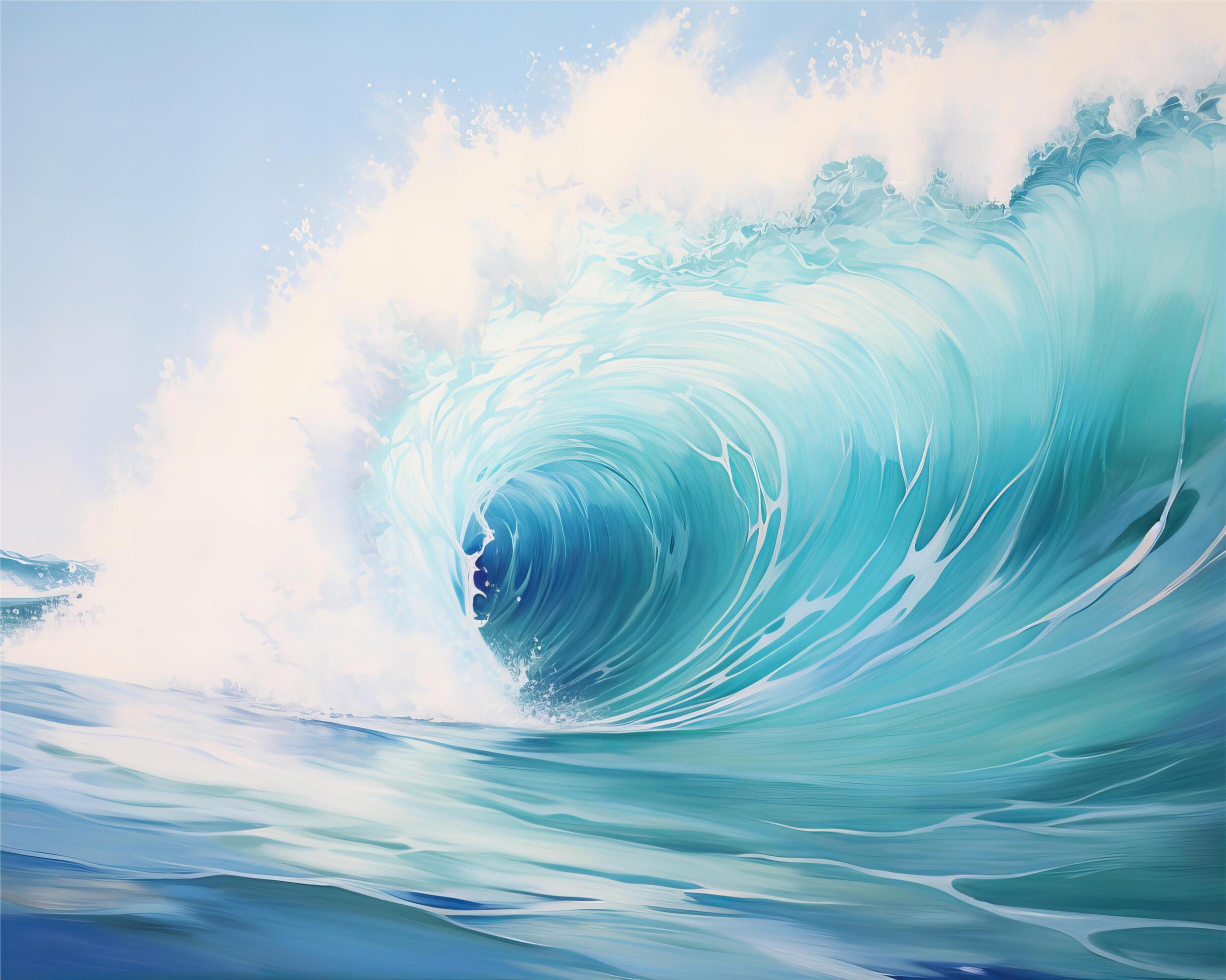 AI generated Beautiful sandy beach and soft blue ocean wave realistic ...