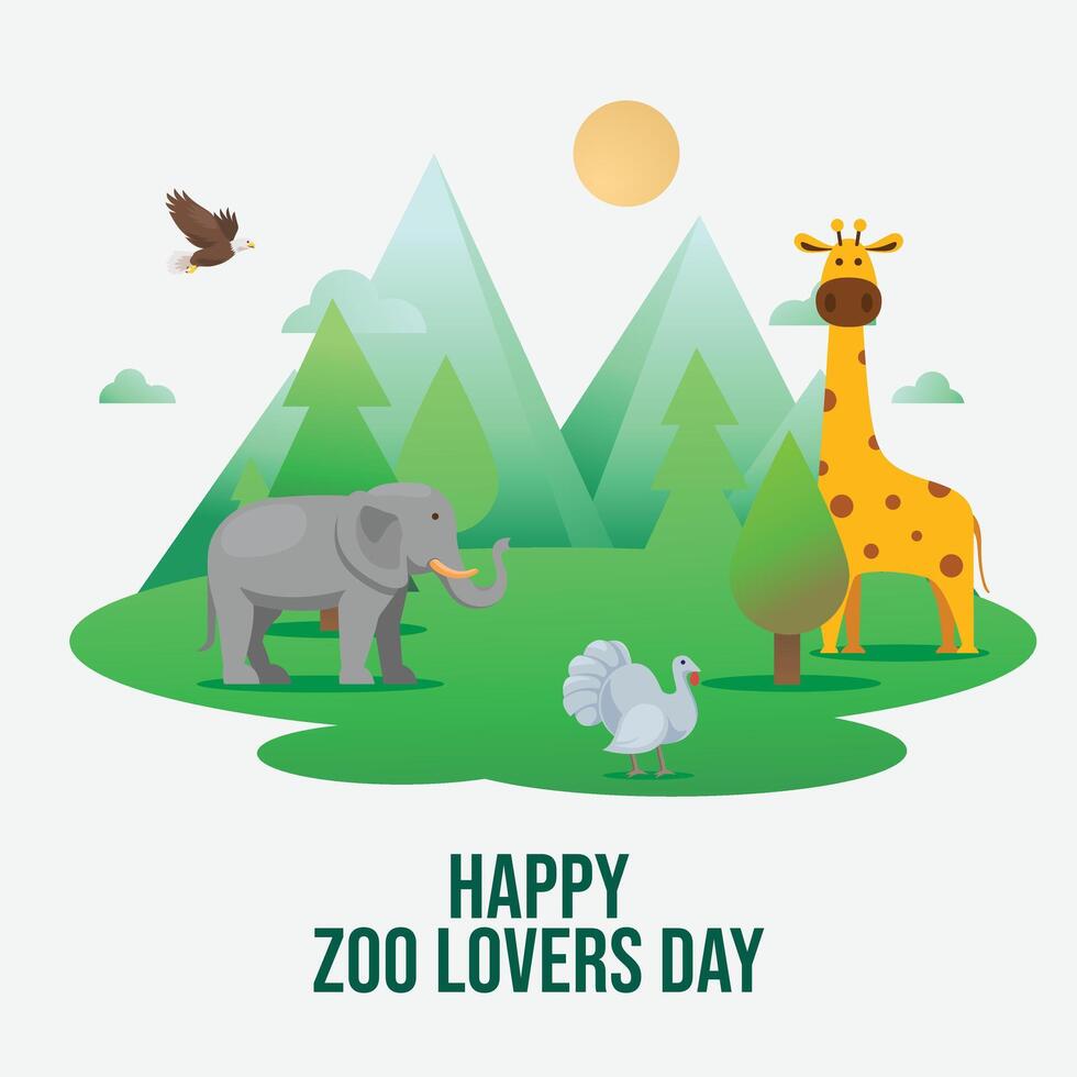 Zoo Lovers Day vector design template good for celebration usage. zoo ...