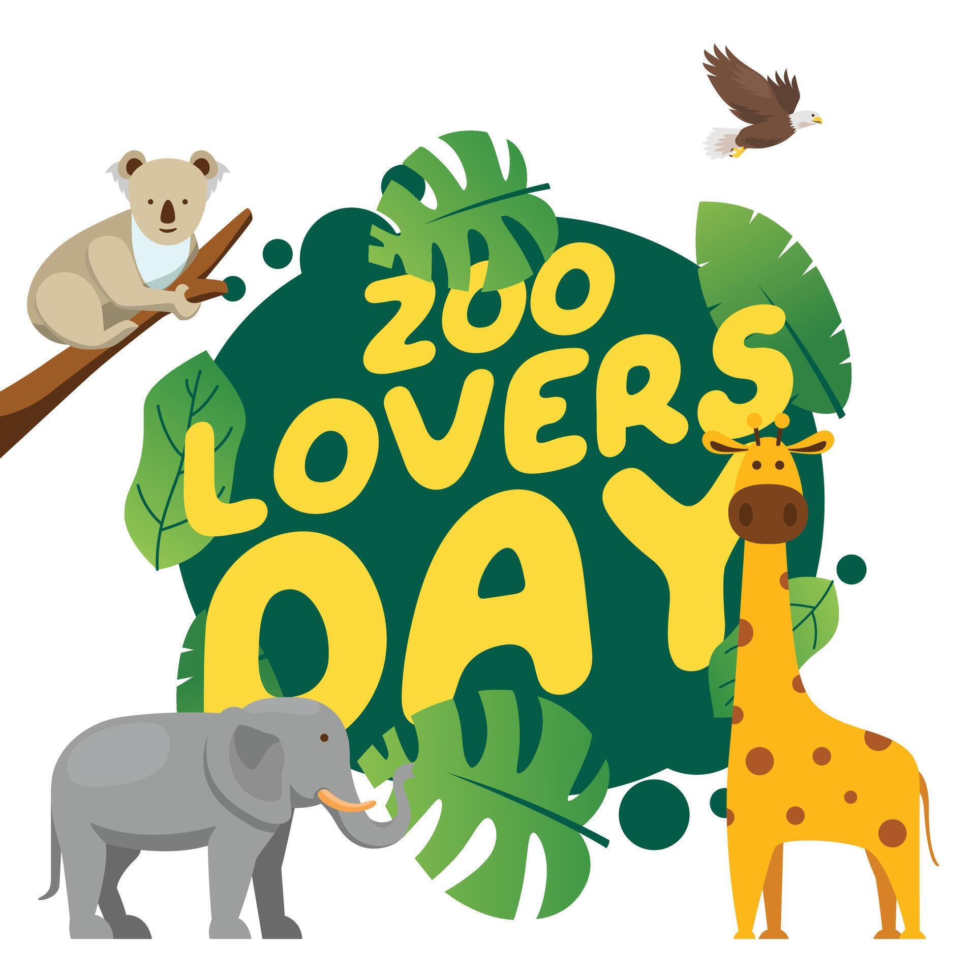 Zoo Lovers Day vector design template good for celebration usage. zoo ...