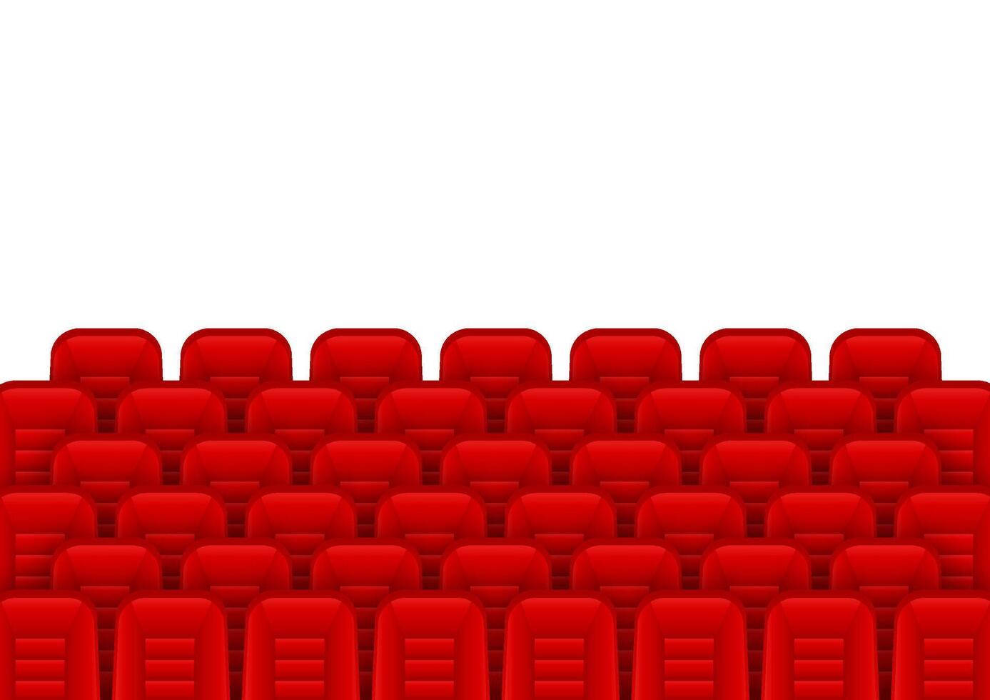Red movie theater seats for comfortable watching film. Cinema chair. Vector illustration ...