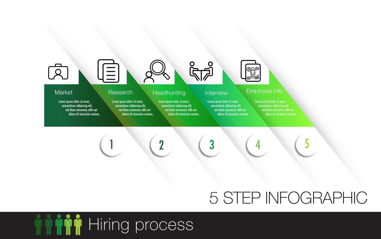 5 step infographic template is designed to illustrate key elements for ...