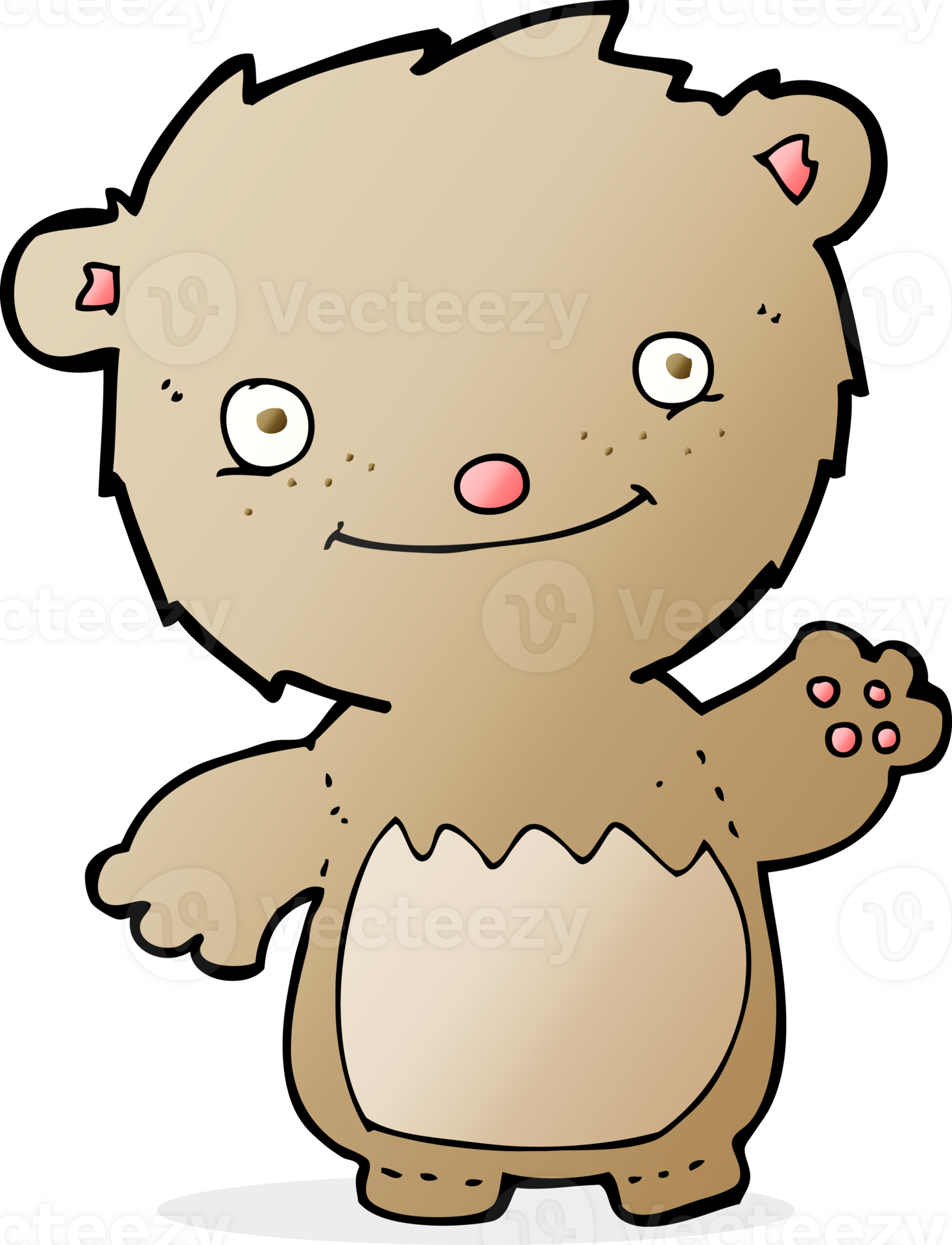 cartoon waving teddy bear 41007258 PNG