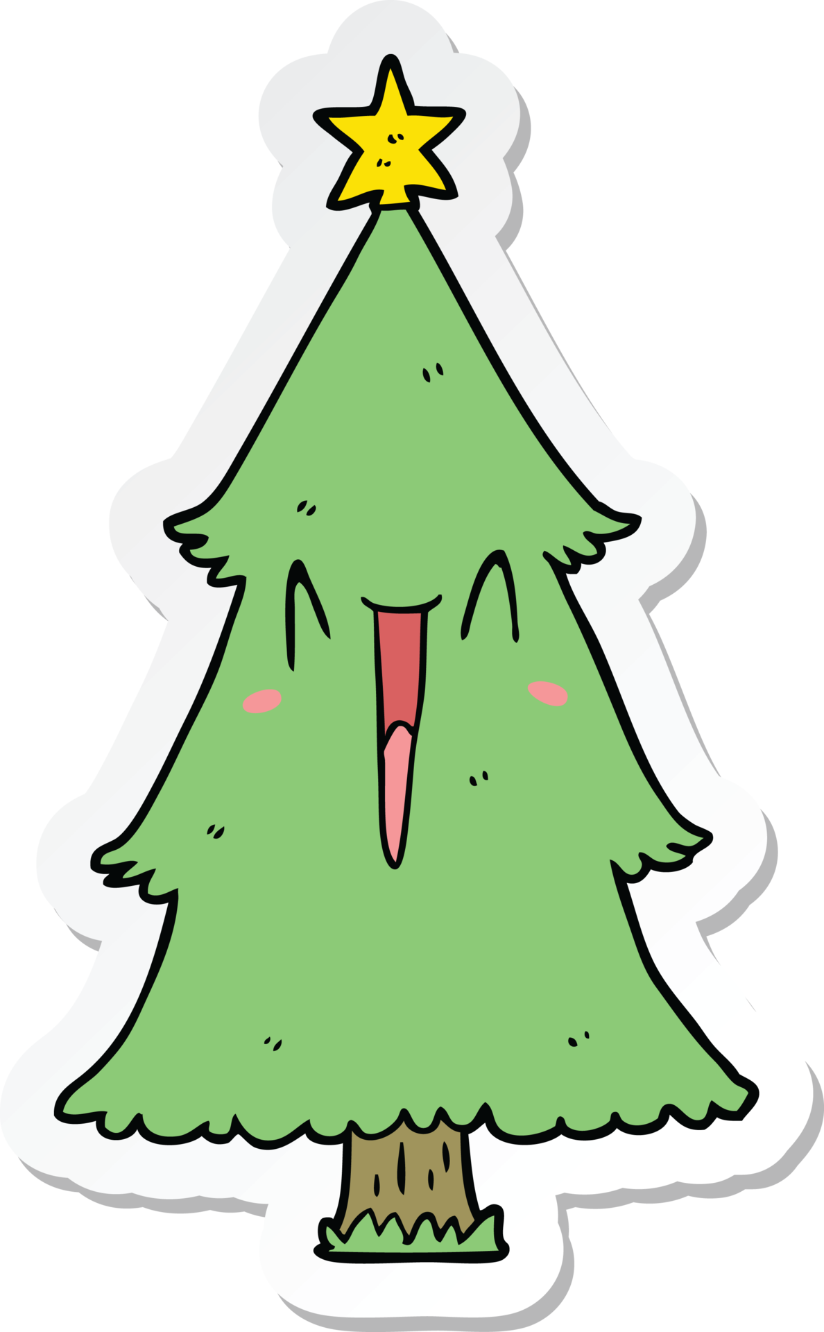 pegatina de un árbol de navidad de dibujos animados 41007279 PNG