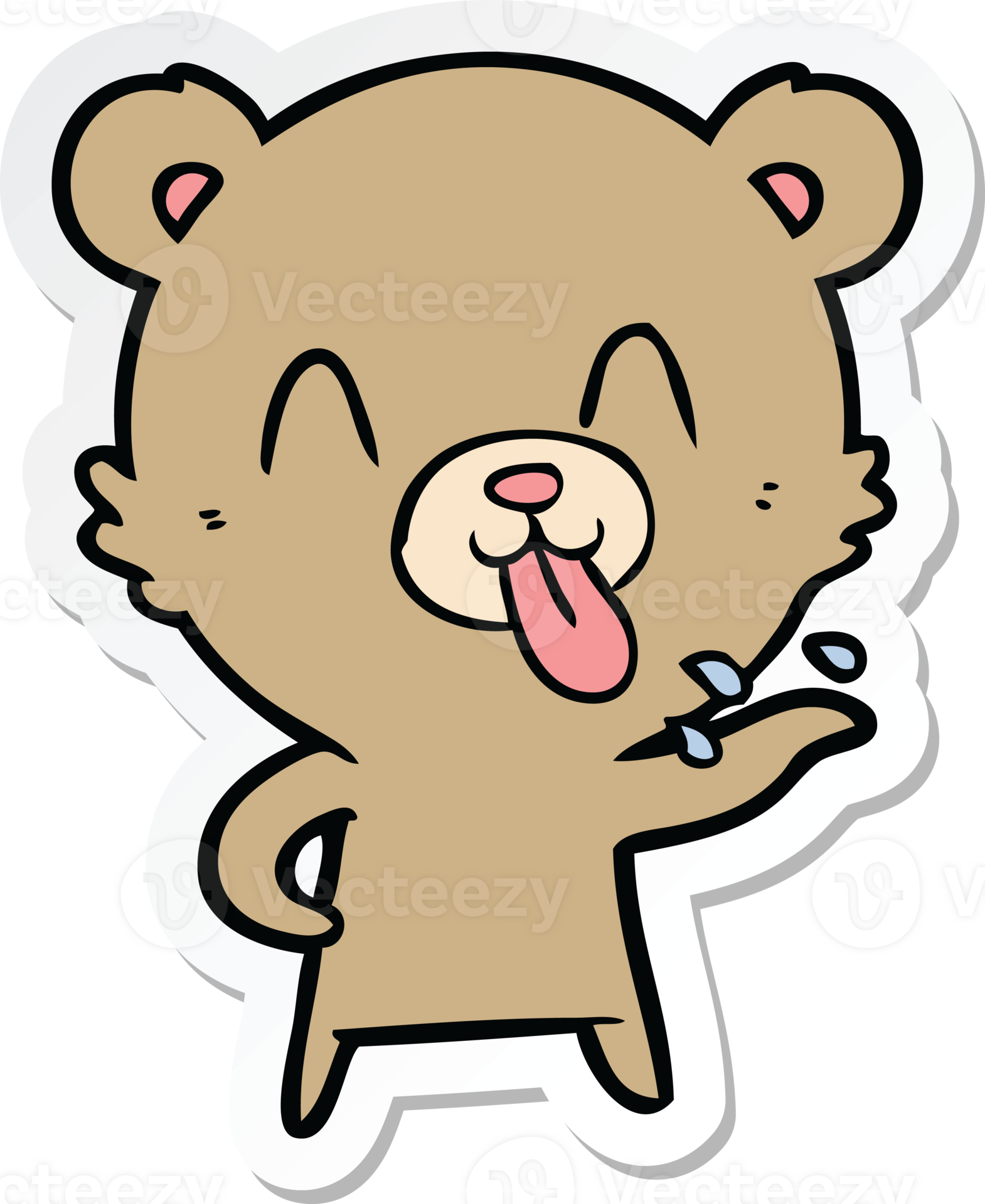 sticker of a rude cartoon bear 41007314 PNG