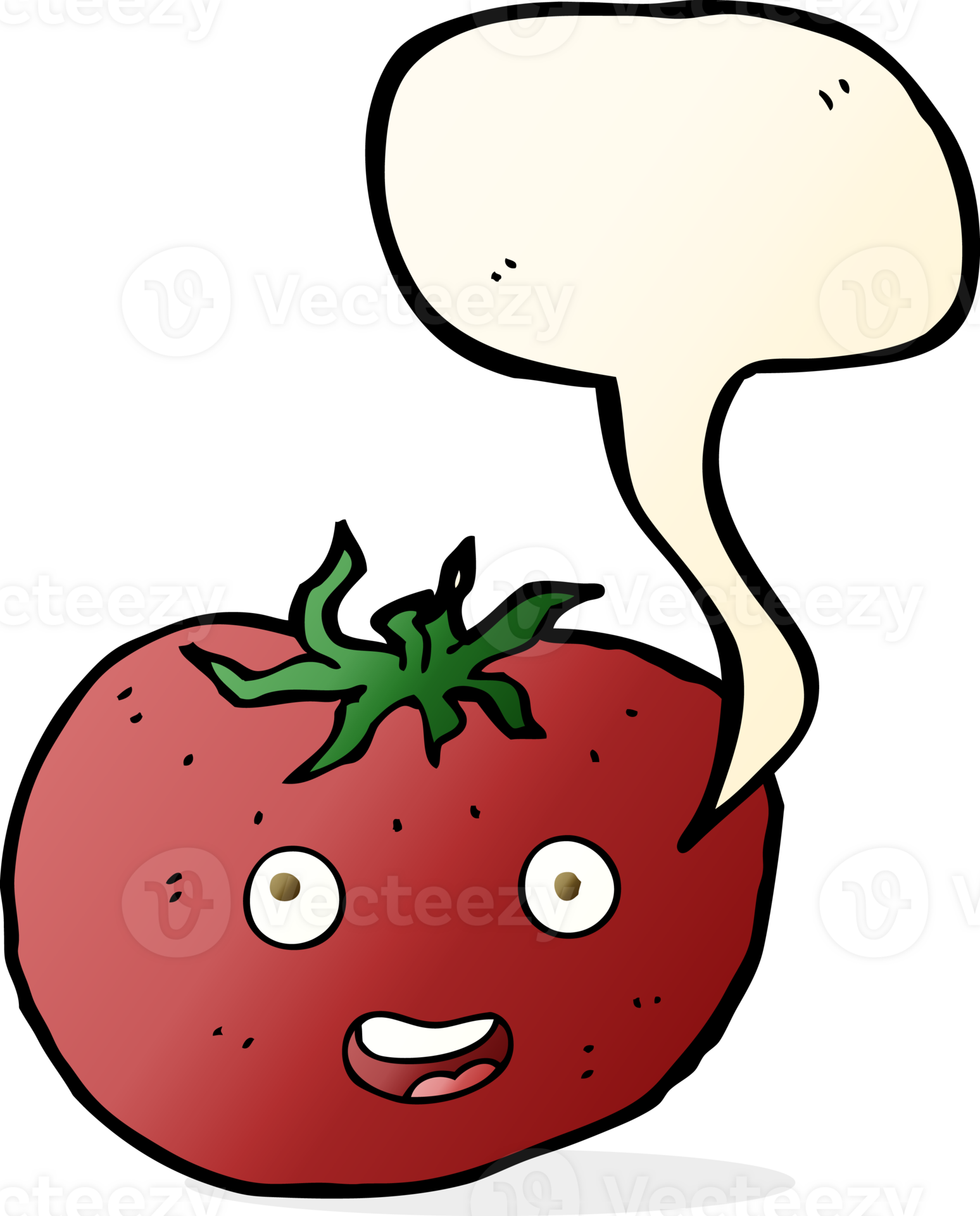 cartoon tomato with speech bubble 41007659 PNG