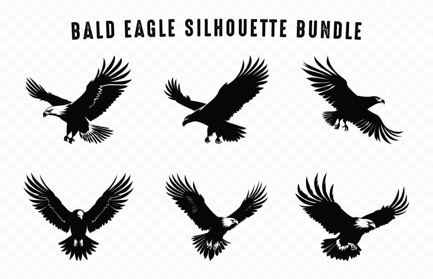 Flying Bald Eagle black Silhouette Set, Bald Eagle Silhouette Vector ... Flying Bald Eagle black Silhouette Set, Bald Eagle Silhouette Vector ...