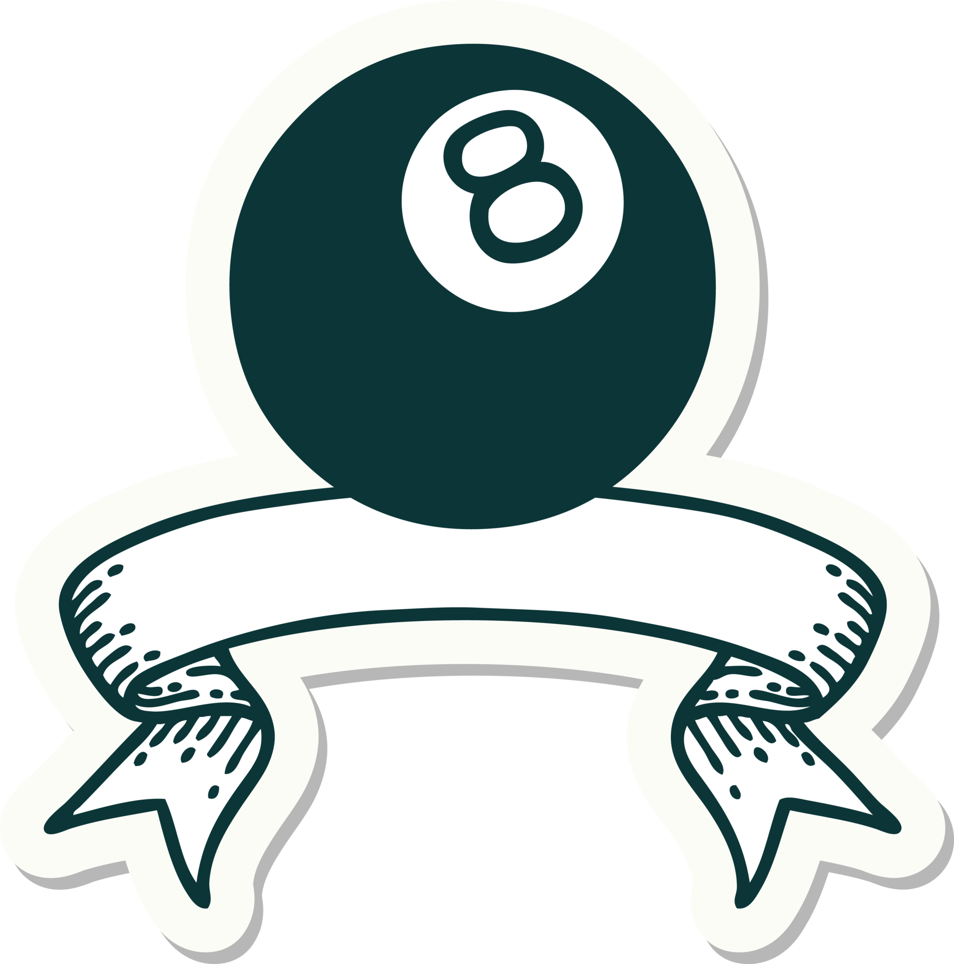 Tattoo Style Sticker With Banner Of 8 Ball 41017738 PNG tattoo-style-sticker-with-banner-of-8-ball-41017738-png