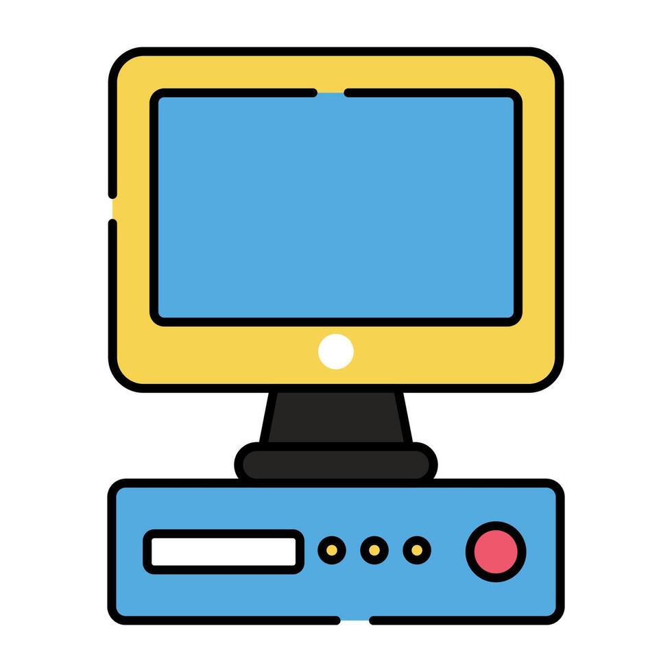 A flat design icon of computer 41018725 Vector Art at Vecteezy