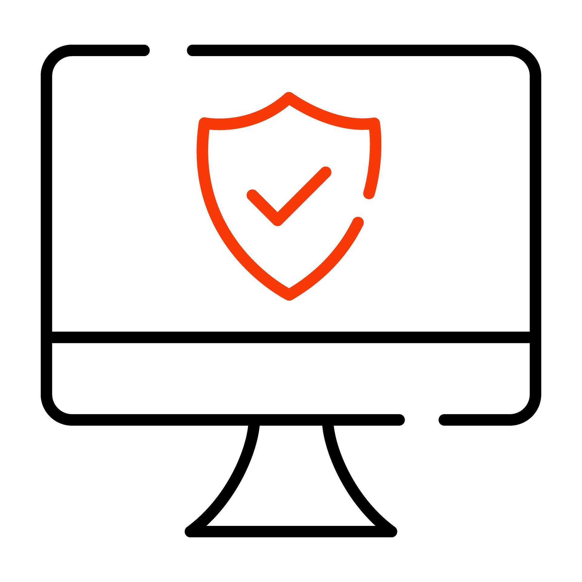 Shield inside system, icon of secure computer 41020631 Vector Art at ...