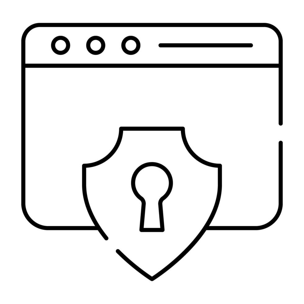 Web page with shield, linear design of web security 41028834 Vector Art ...