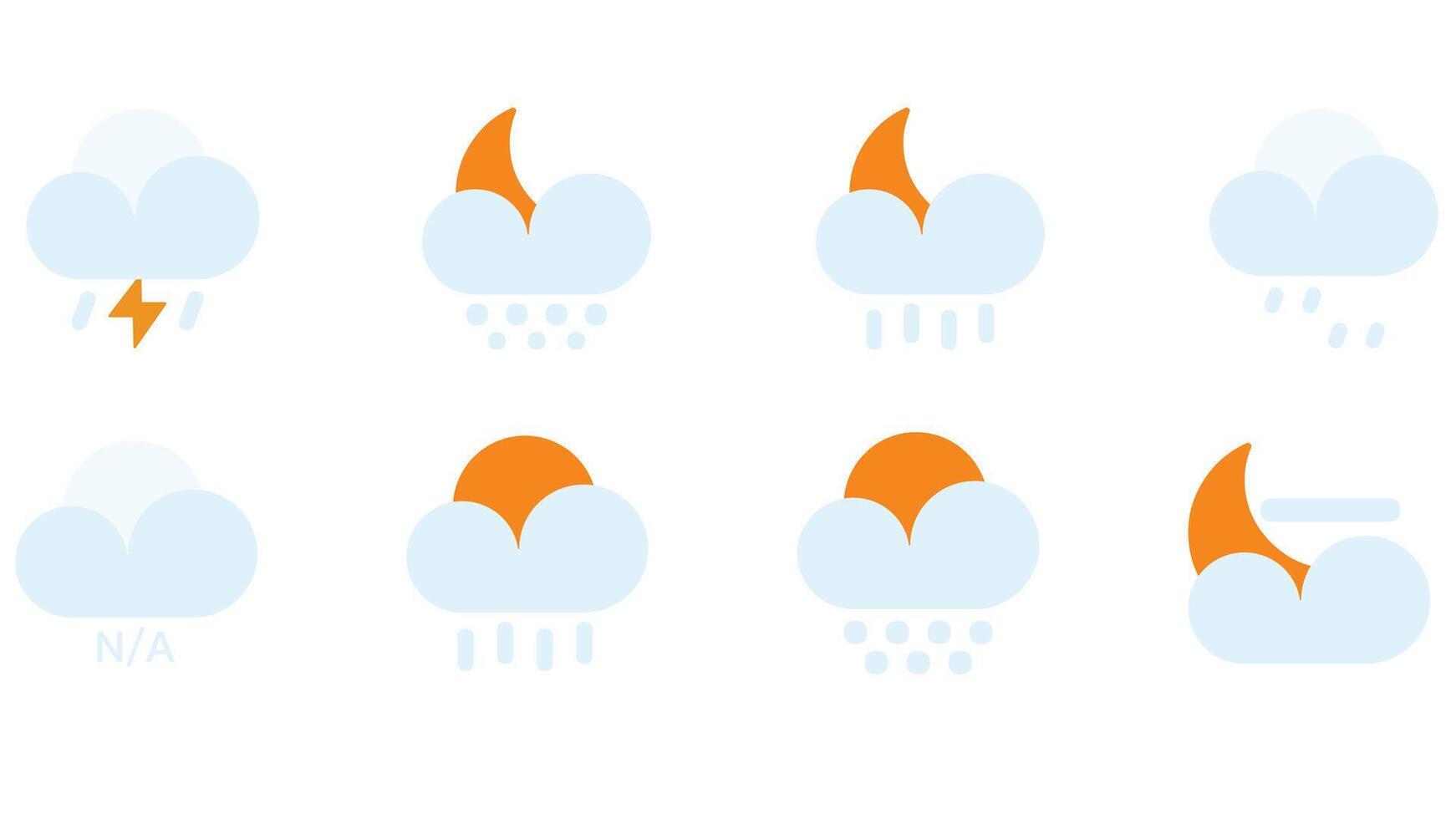 Weather and clouds forecast vector icons isolated 41029174 Vector Art ...