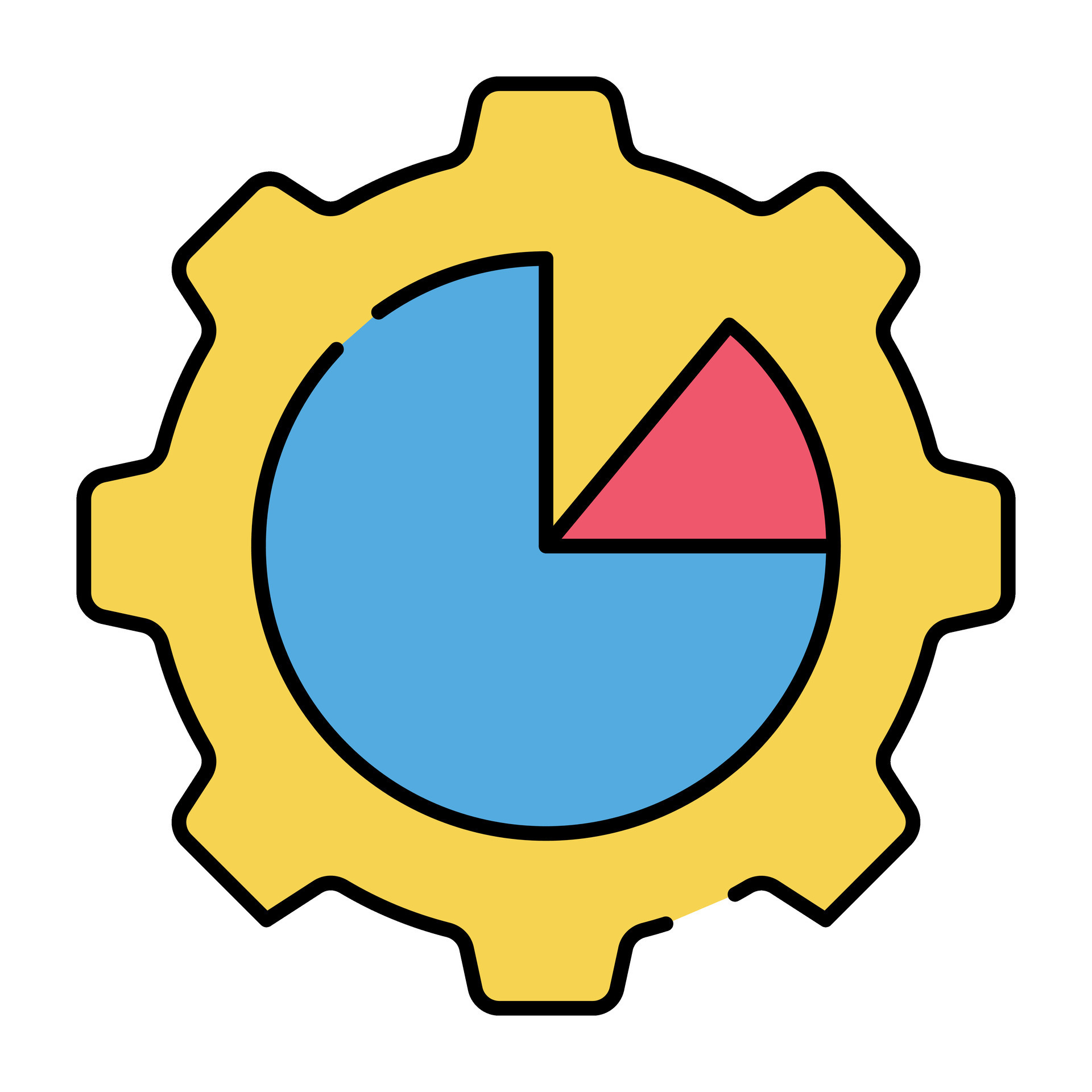 Icon of graph setting, vector design of pie chart inside gear 41030481 ... Icon of graph setting, vector design of pie chart inside gear 41030481 ...