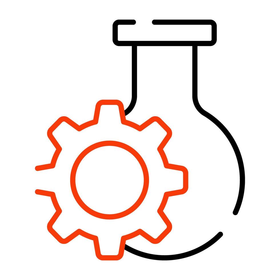 Gear with flask, icon of lab setting 41031523 Vector Art at Vecteezy Gear with flask, icon of lab setting 41031523 Vector Art at Vecteezy