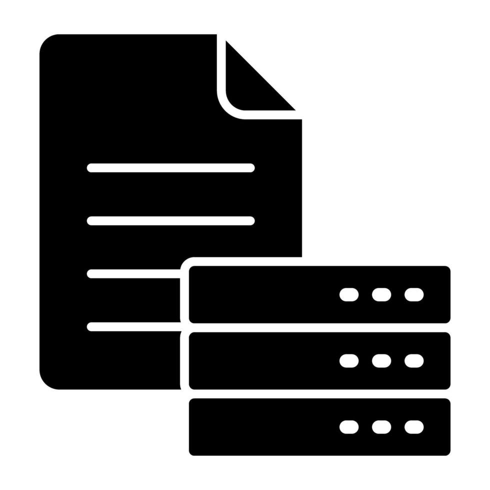 A solid design icon of folded paper, server file vector 41032032 Vector ...